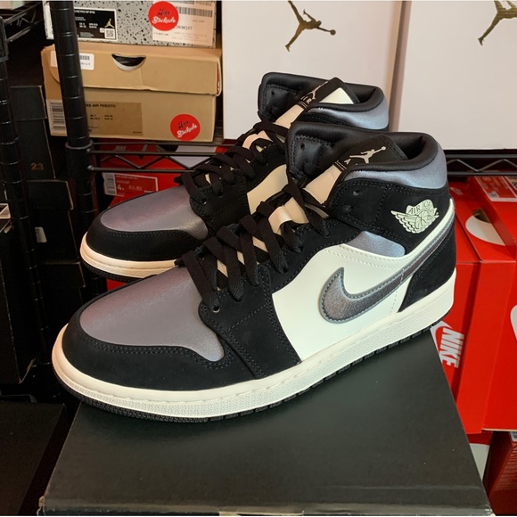 Jordan | Shoes | Nike Air Jordan Mid Se Satin Smoke Grey Black Shoes ...